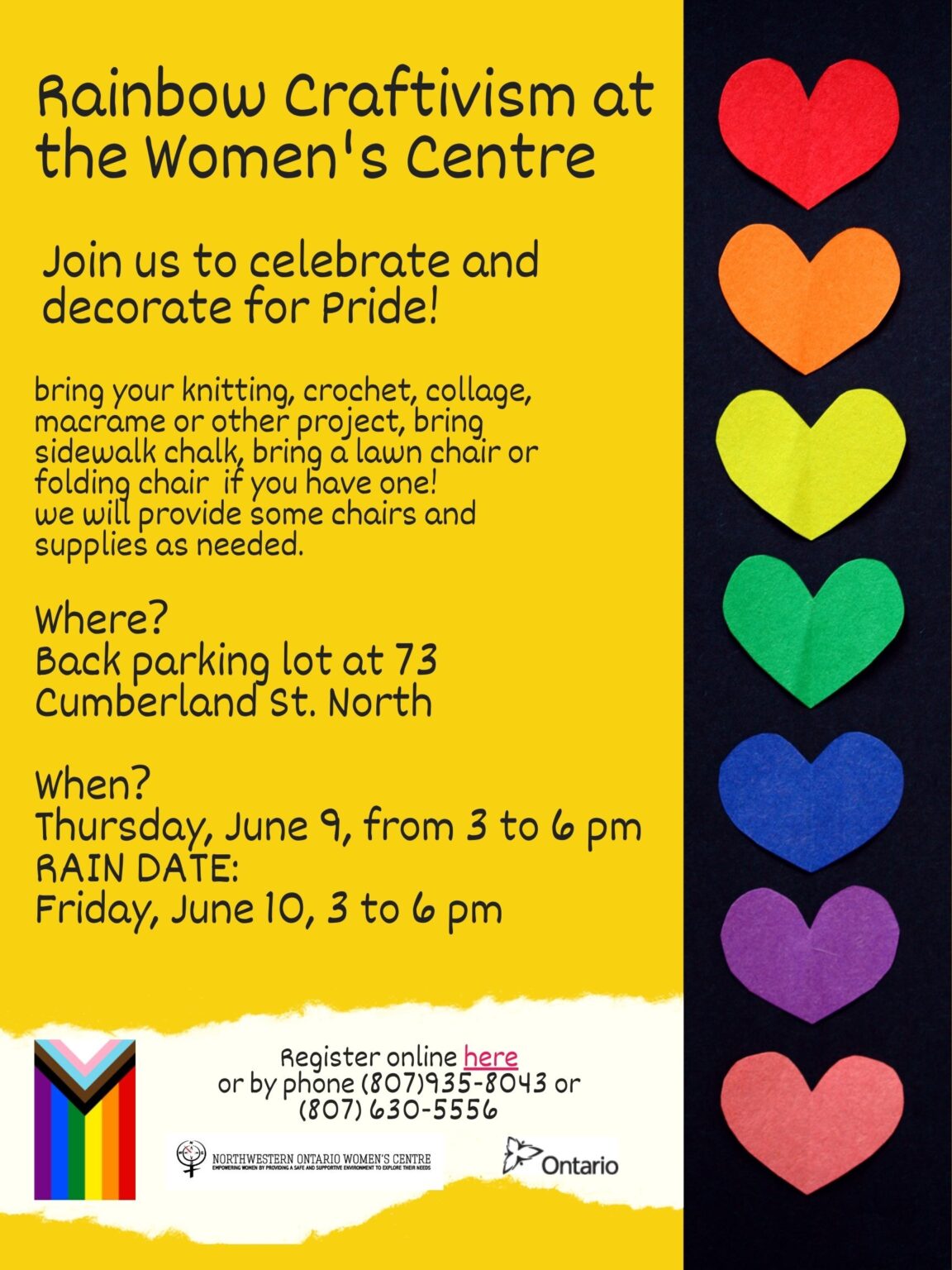 Rainbow Craftivism at the Women’s Centre! – Northwestern Ontario Women ...